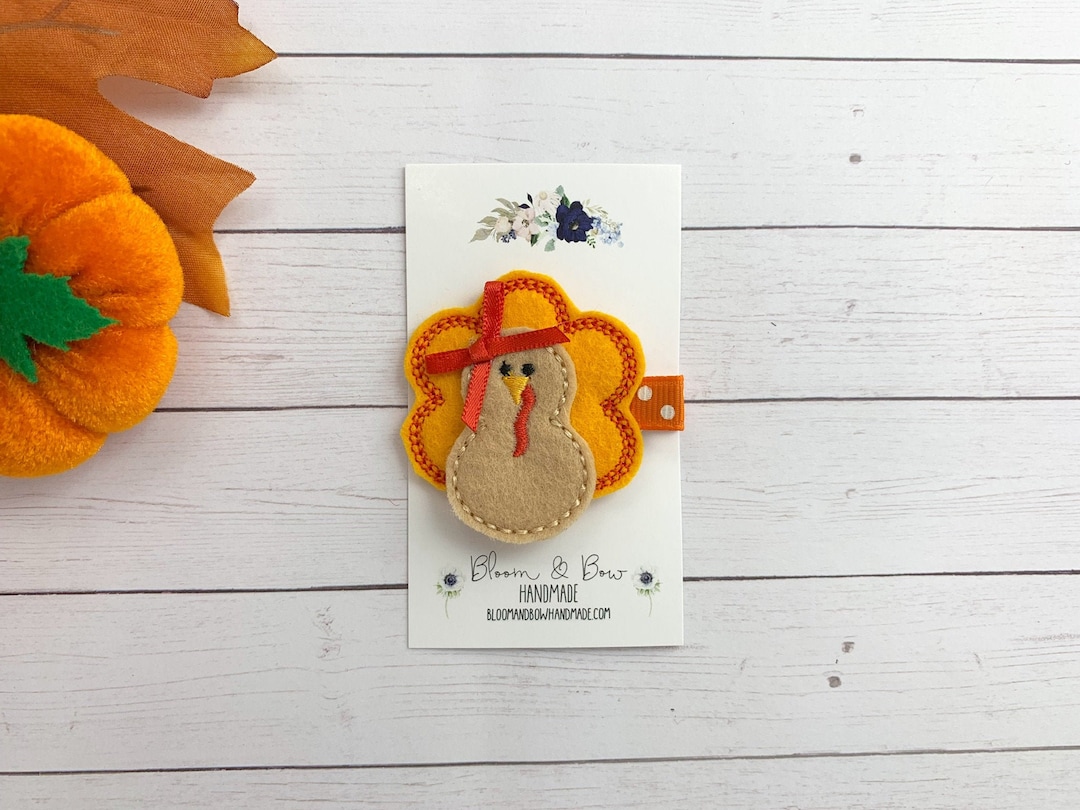 Thanksgiving Turkey Hair Clip - Etsy