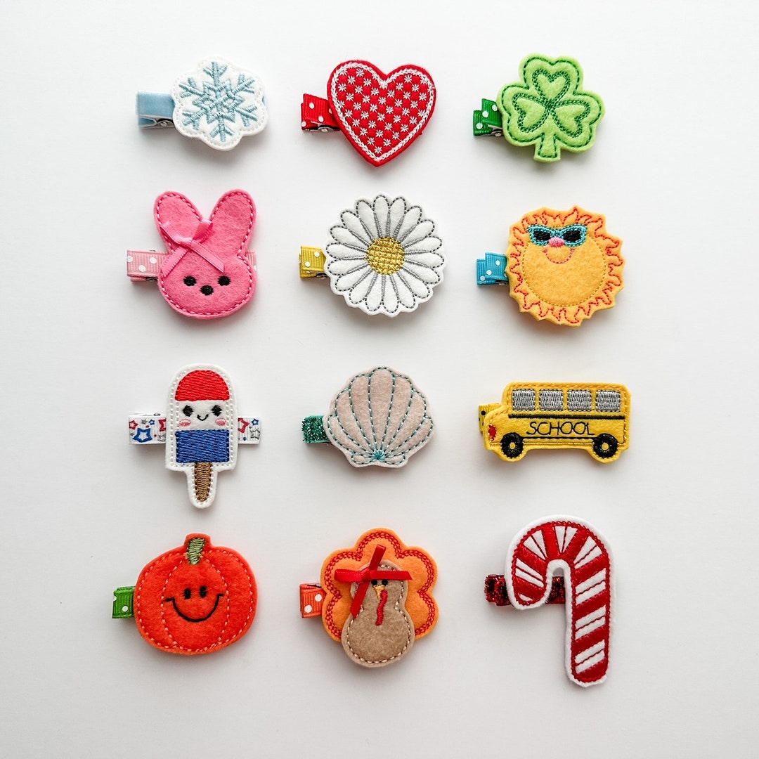 Hair Clip Set of the Month | A Year of Hair Clips | Holiday Hair Clip ...