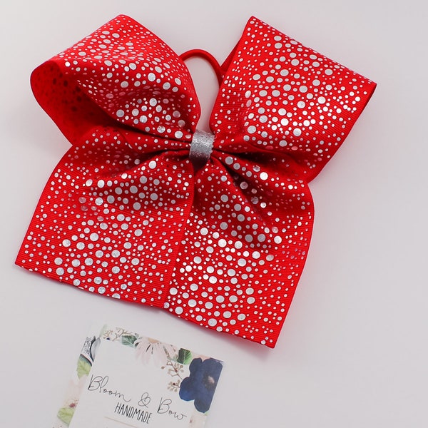 Red and Silver Bow - Etsy