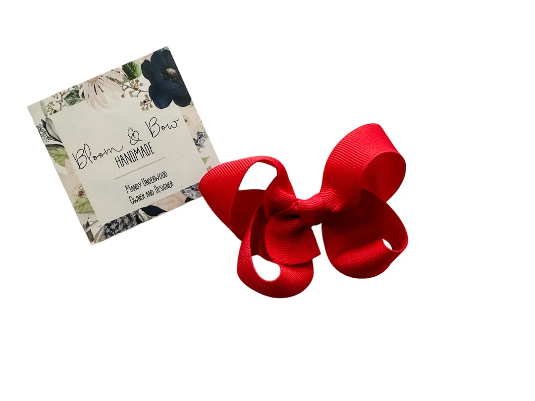 Ruby Red Grosgrain Ribbon Hair Bow | Boutique Baby Toddler Clip - Etsy