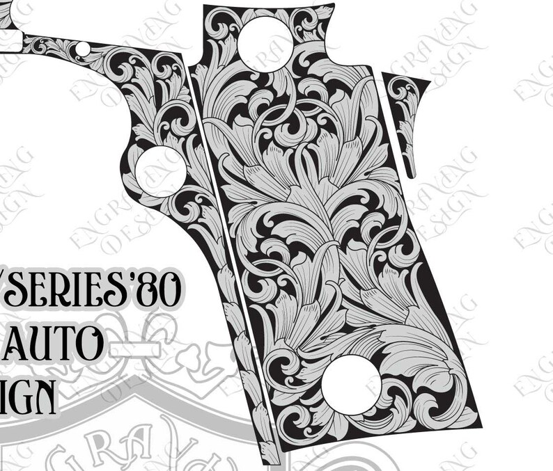 Colt Mustang .380 Scroll Engraving Design | Firearm Scrollwork Vector ...