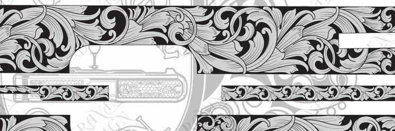 Colt Mustang .380 Scroll Engraving Design | Firearm Scrollwork Vector ...