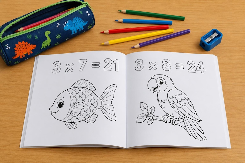 Multiplication Table of 3 to Color PDF for Children 3-8 Years Old, 10 ...