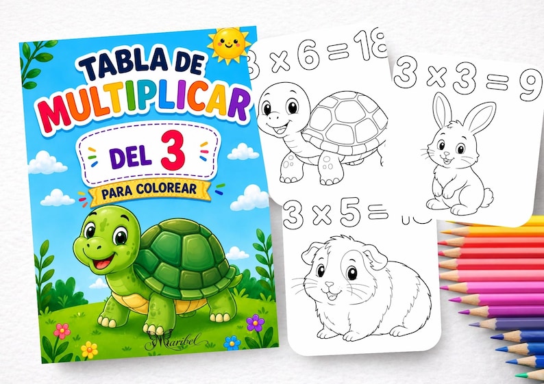 Multiplication Table of 3 to Color PDF for Children 3-8 Years Old, 10 ...