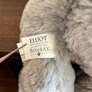 Elliot Bombay Teddy Bear Gray 16” Plush at Velmasvintagetoys - Etsy