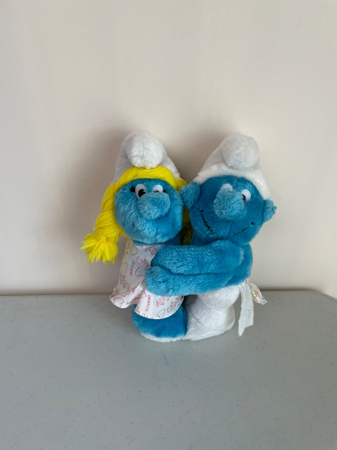 Smurf and Smurfette Rare Hugging Plush 1982 at Velmasvintagetoys - Etsy