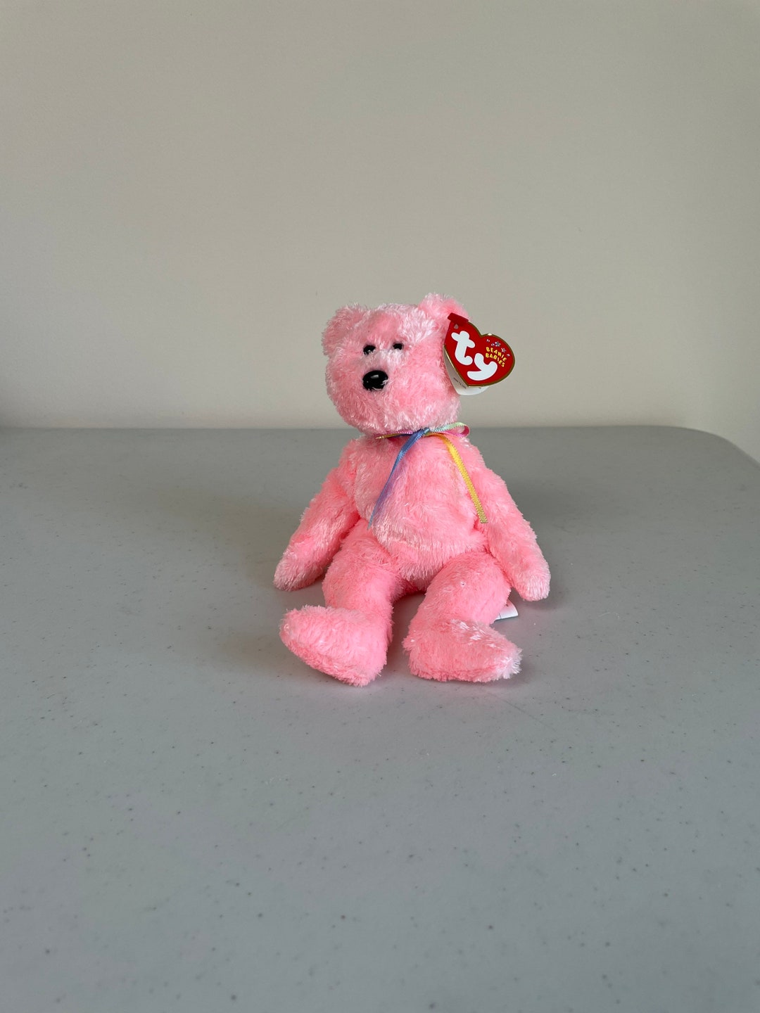 Sherbet the Very Pink Beanie Baby Bear 2002 at Velmasvintagetoys - Etsy