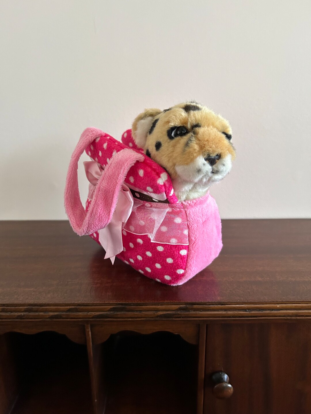 Gund Telus Leopard in Pink Purse 7” Plush at Velmasvintagetoys - Etsy