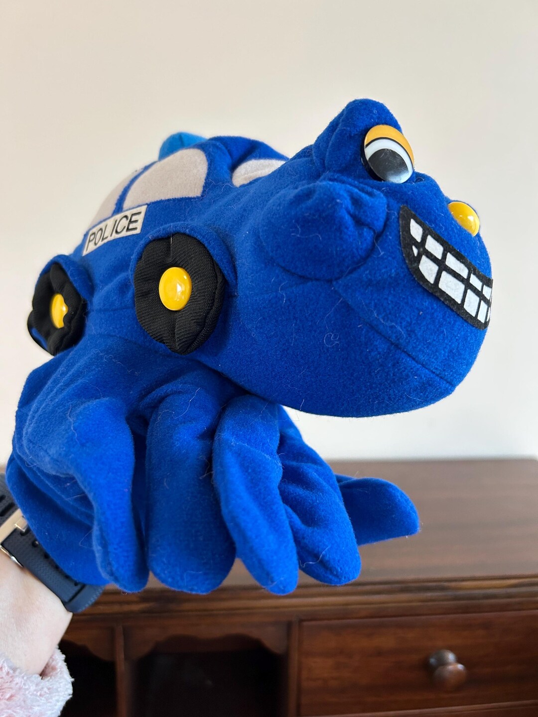 Police Car Hand Puppet 8” Smiling Plush at Velmasvintagetoys - Etsy