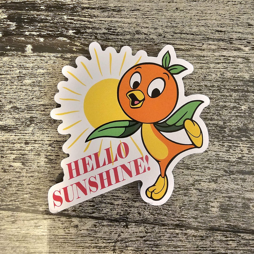 Hello Sunshine Orange Bird 3" Magnet - Etsy
