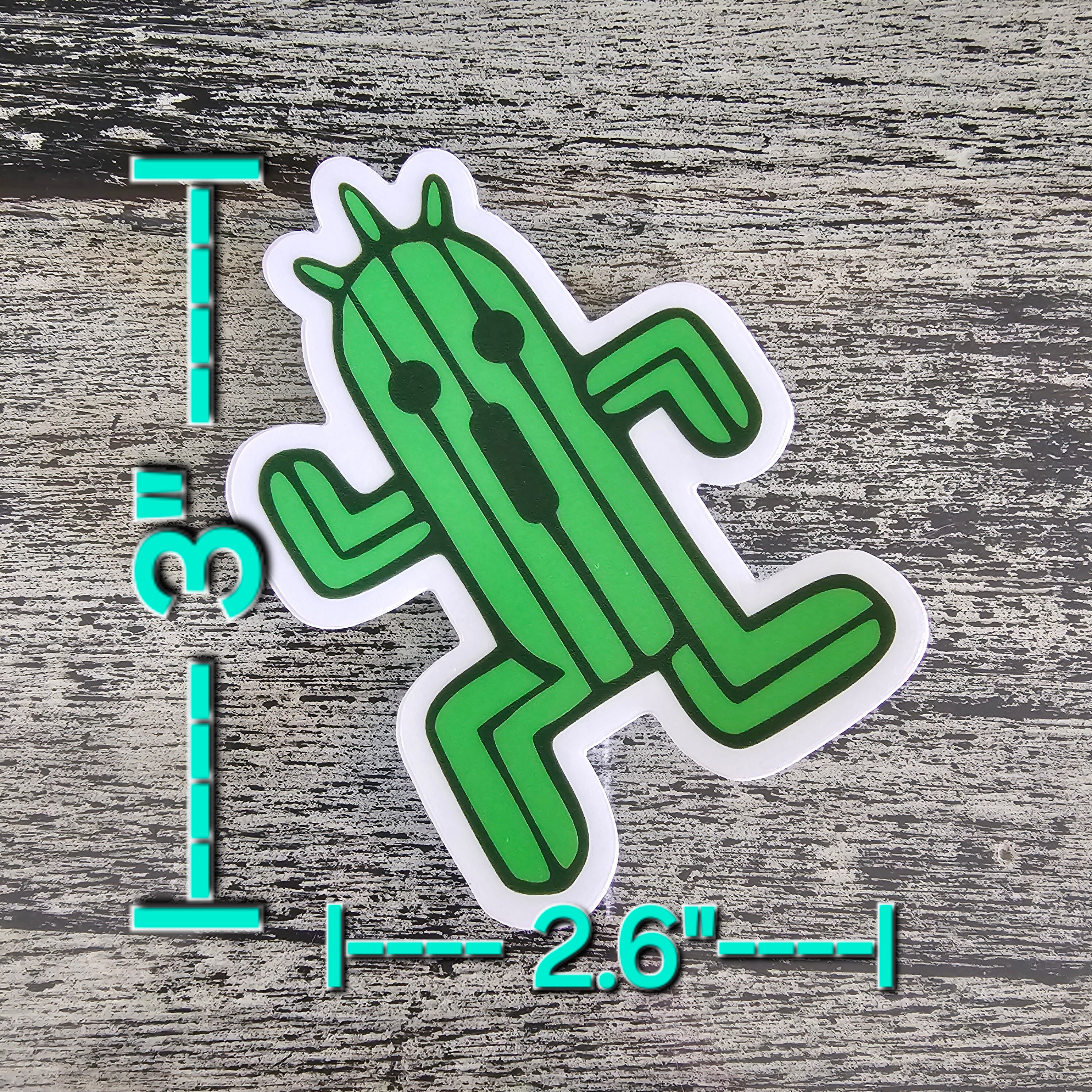 Running Cactus Man 3" Sticker - Etsy