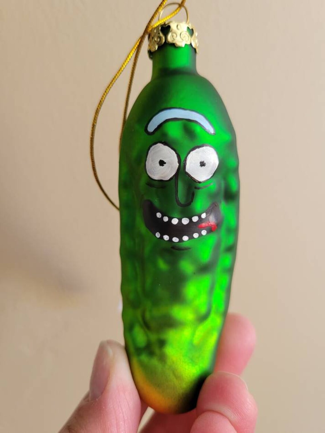 Pickle Rick Ornament happy - Etsy