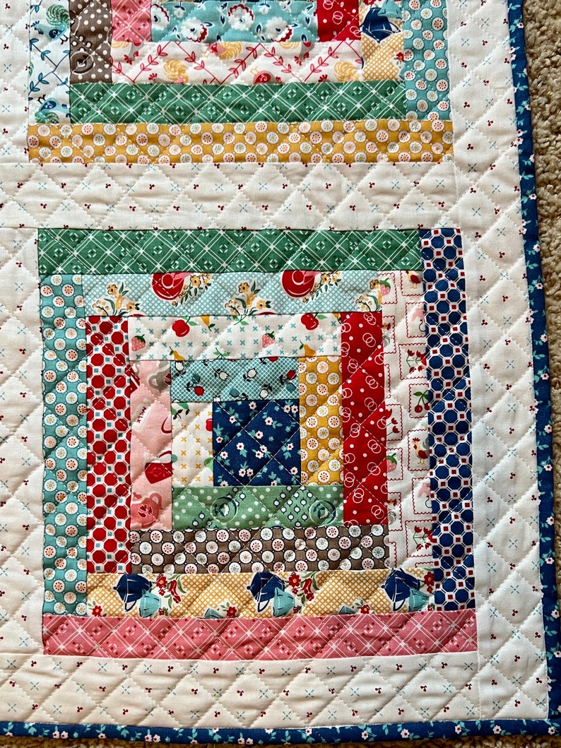 Cook Book Fabric Log Cabin Block Lap Quilt - Etsy