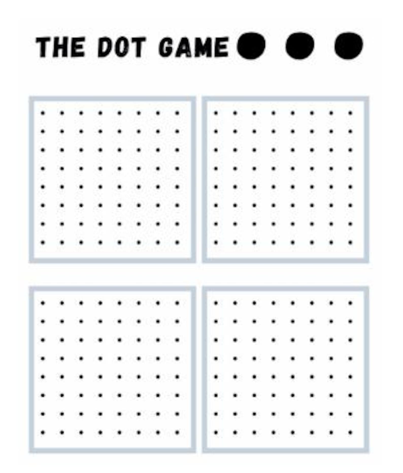 The Dot Game Printable PDF Digital File, Road Trip Game, Car Ride ...