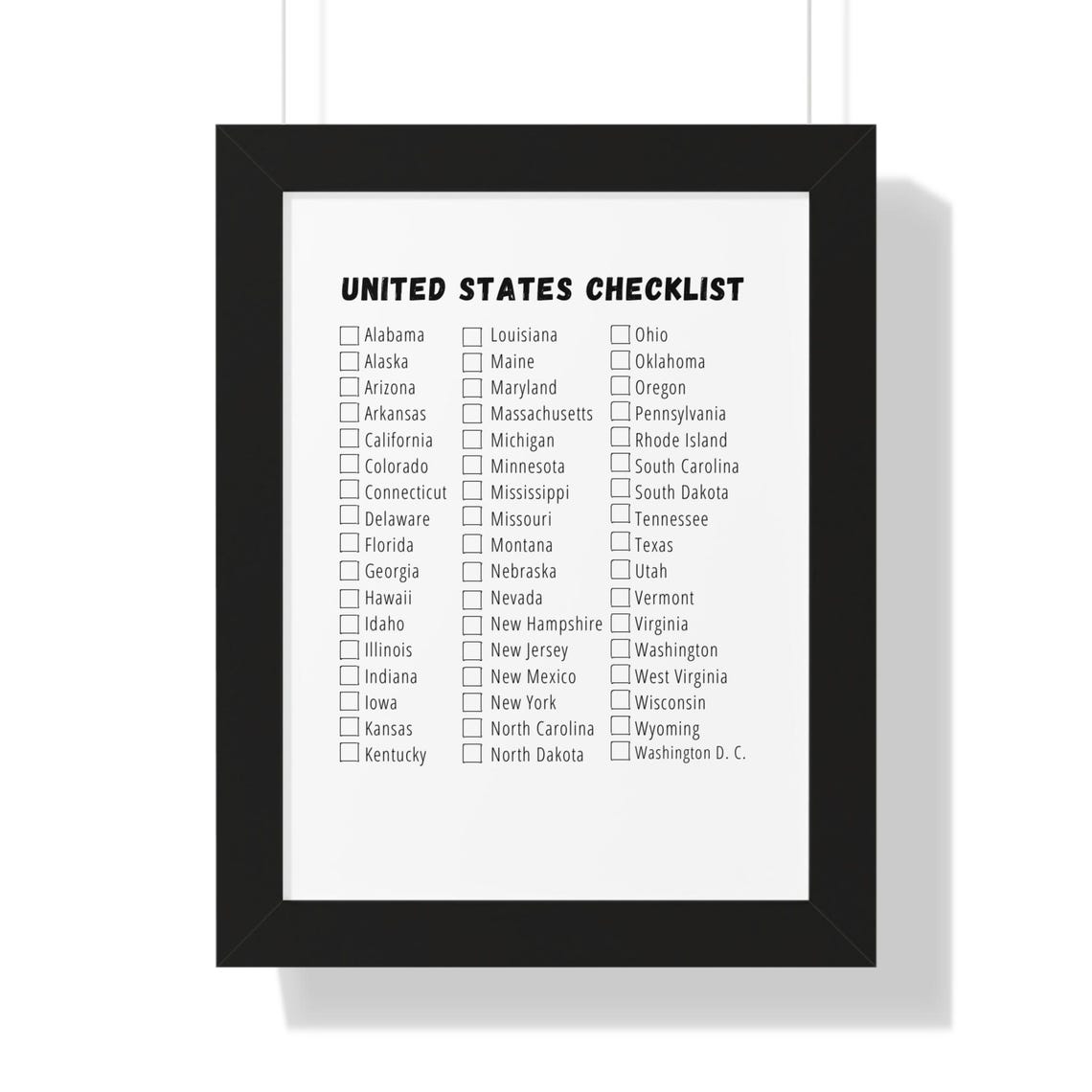 United States Printable Checklist | US Bucketlist | Keep Track of ...