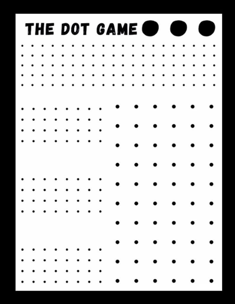 The Dot Game Printable PDF Digital File, Road Trip Game, Car Ride ...