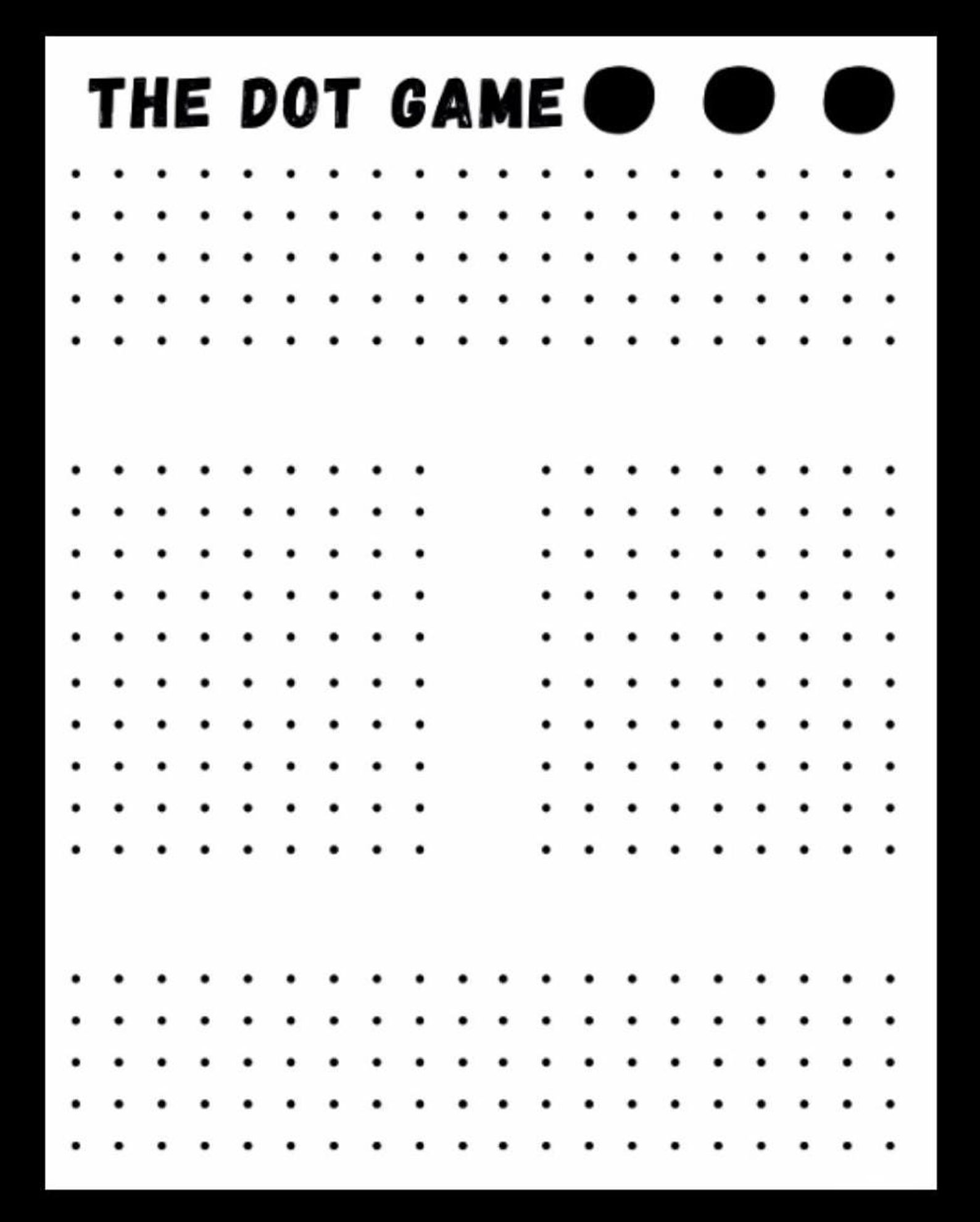 The Dot Game Printable PDF Digital File, Road Trip Game, Car Ride ...
