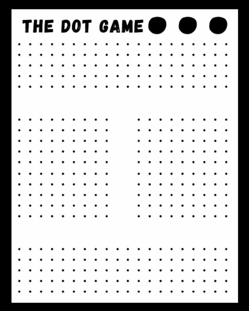 The Dot Game Printable PDF Digital File, Road Trip Game, Car Ride ...