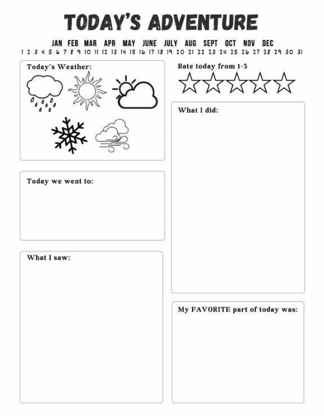 Adventure Journal Pages for Kids, PRINTABLE, Digital Download, Travel ...