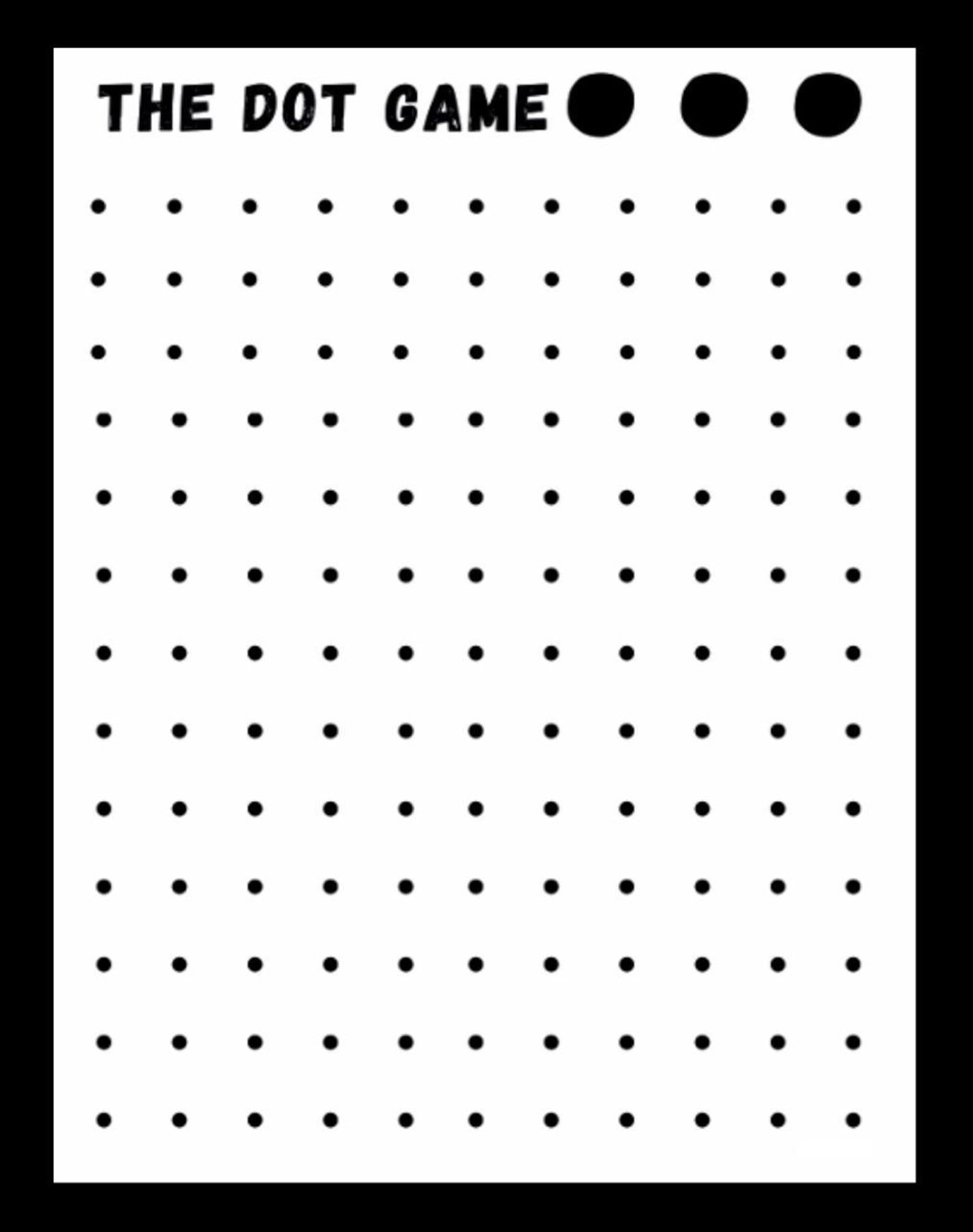 The Dot Game Printable PDF Digital File, Road Trip Game, Car Ride ...