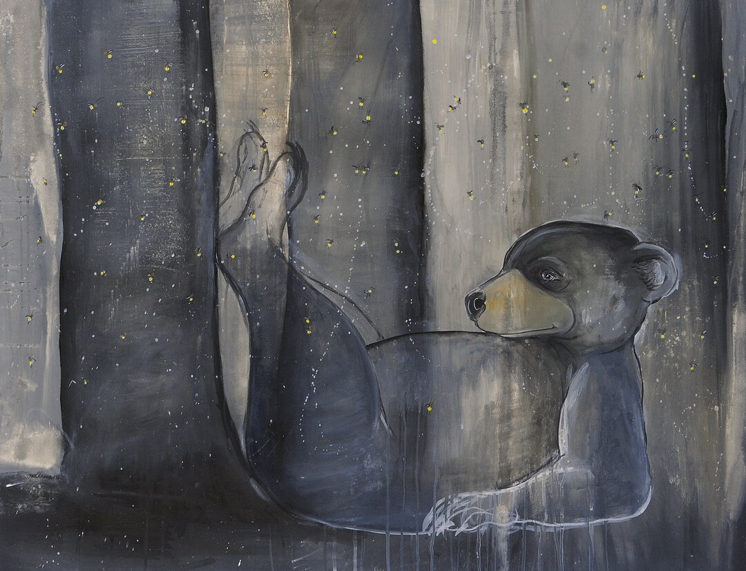 Becoming Bear, Giclee Print of My Original Mixed Media Painting of a ...