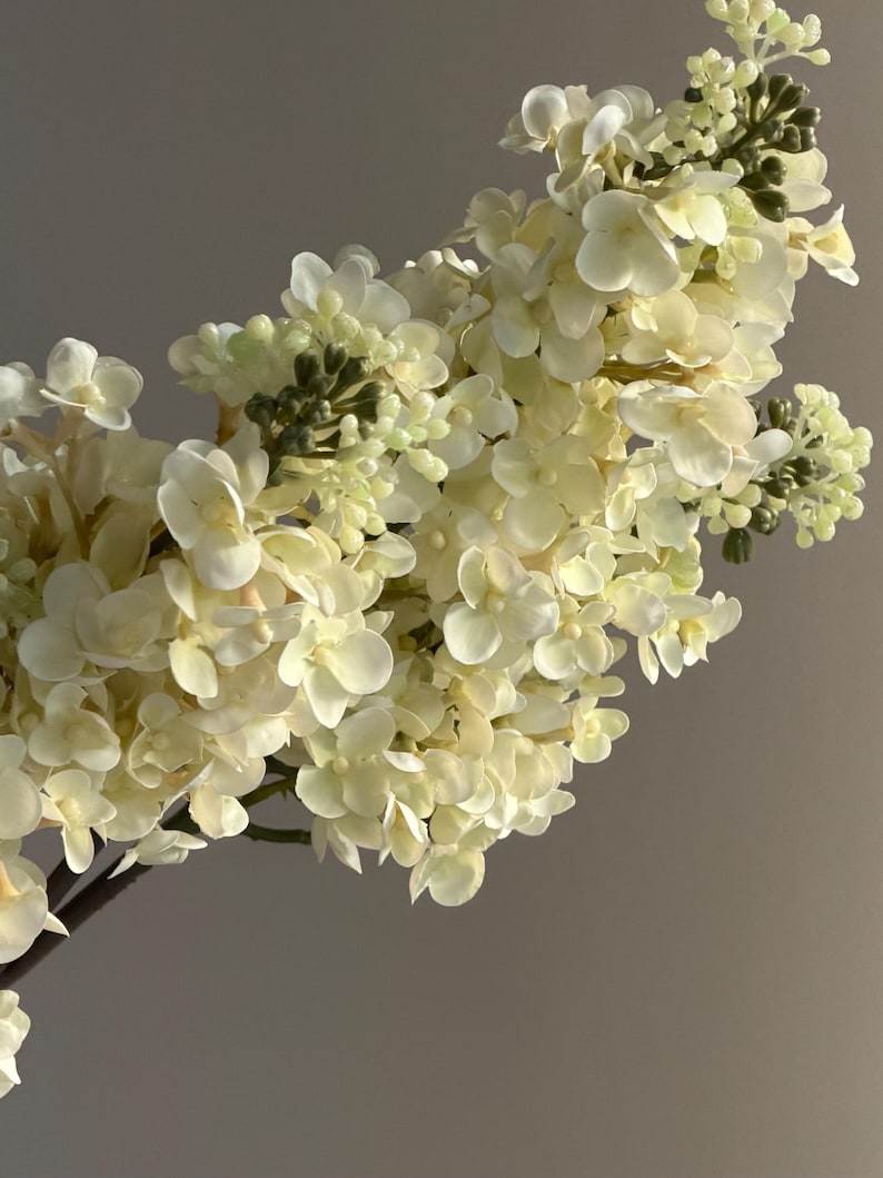Real Touch Lilac Stem, Faux Lilac Branch, Cream White Faux Floral ...