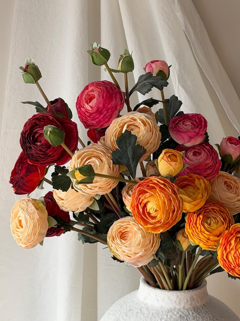 Faux Ranunculus Stem, Artificial Ranunculus Bunch,diy Floral Supply ...