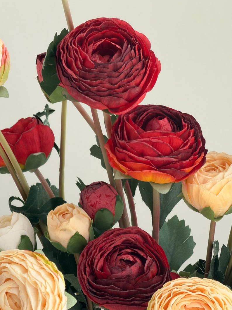 Faux Ranunculus Stem, Artificial Ranunculus Bunch,diy Floral Supply ...