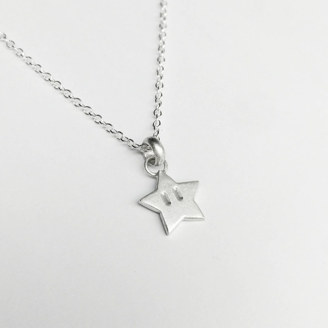 Sterling Silver Super Mario Inspired Star Pendant Necklace - Geek ...