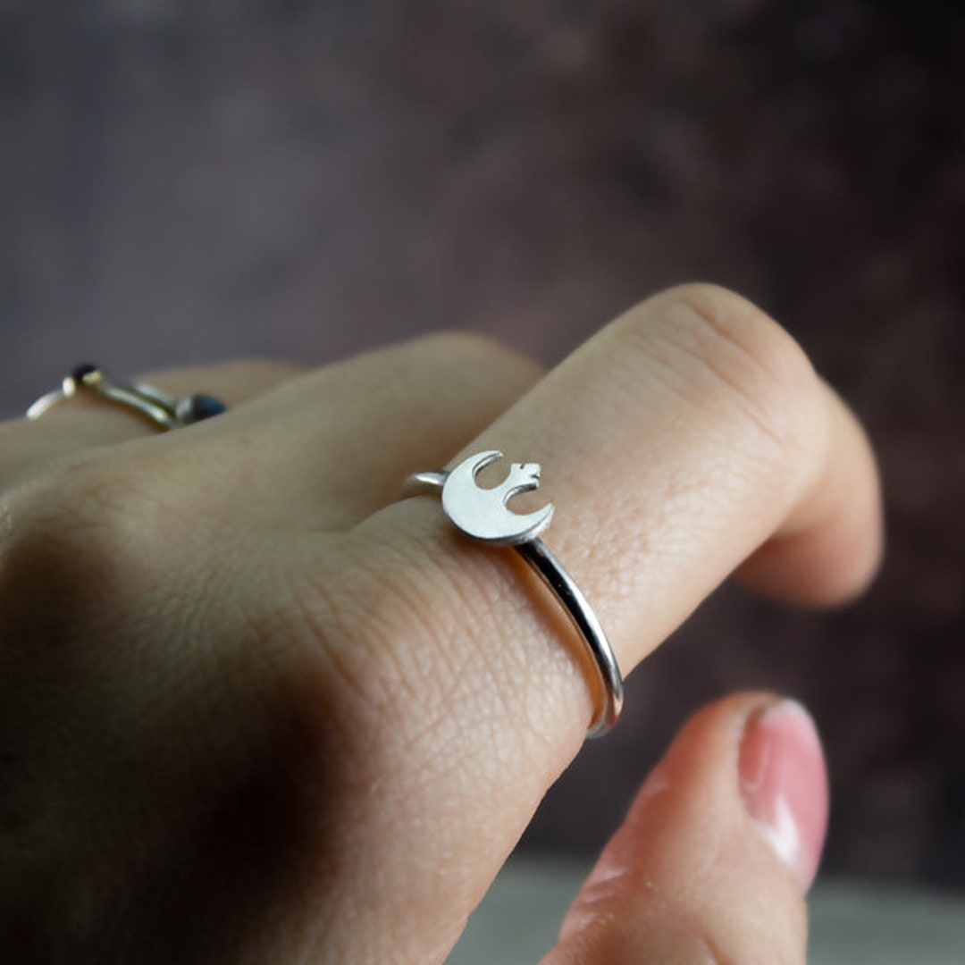 Sterling Silver Rebel Alliance Star Wars Stacking Ring - Geek, Sci-fi ...