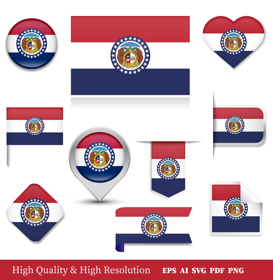 Missouri Flag State Flag Printable Vector Files Digital Download - Etsy