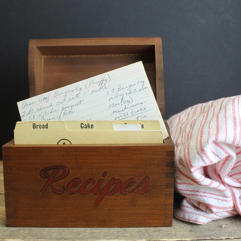 Antique Recipe Box - Etsy