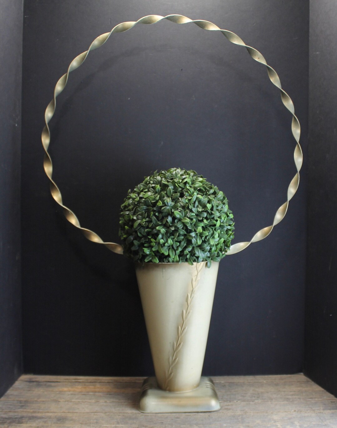 1950s Metal Floral Vase or Planter With Twisted Metal Handle - Etsy
