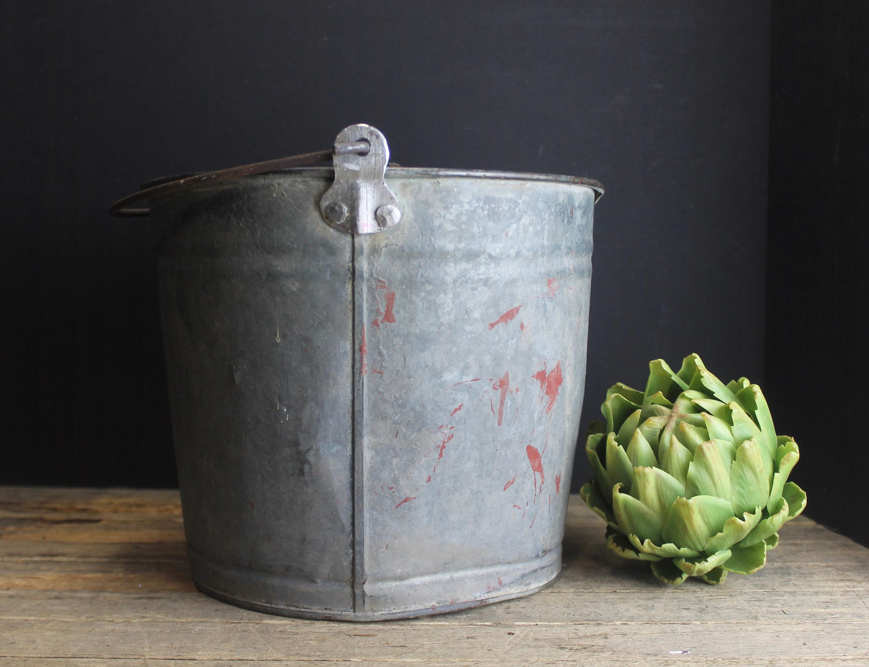 Rustic Scruffy Galvanized Farm Bucket Old Pail - Etsy