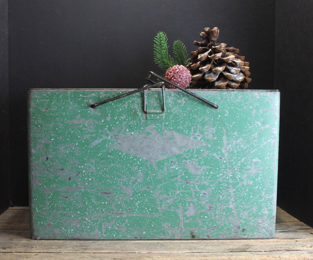 1940s Green Metal Cooler Zinc Galvanized Interior Retro Camp Decor - Etsy