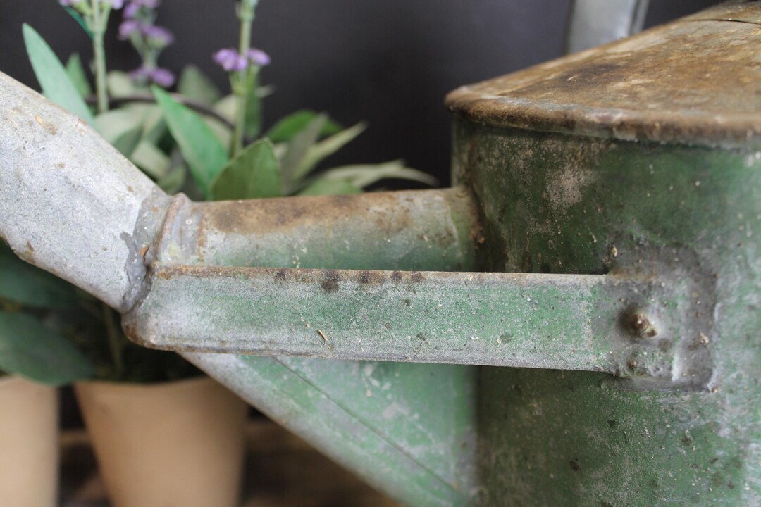 Vintage Charming Rustic Green Watering Can Cottage Garden - Etsy