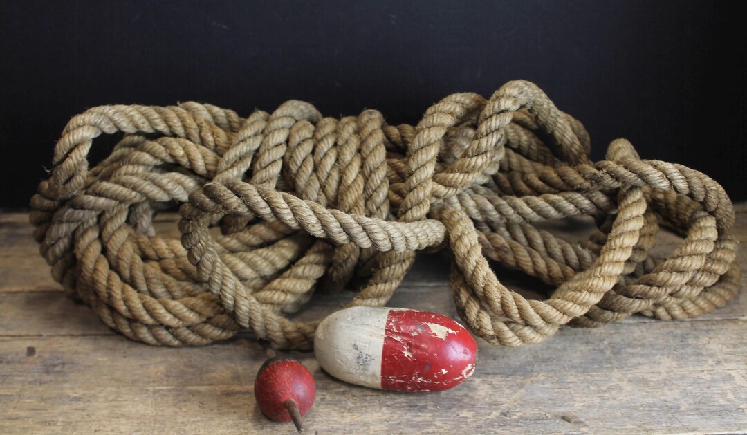 Vintage Hemp Three-strand Heavy Duty Twisted Rope 34 Feet - Etsy