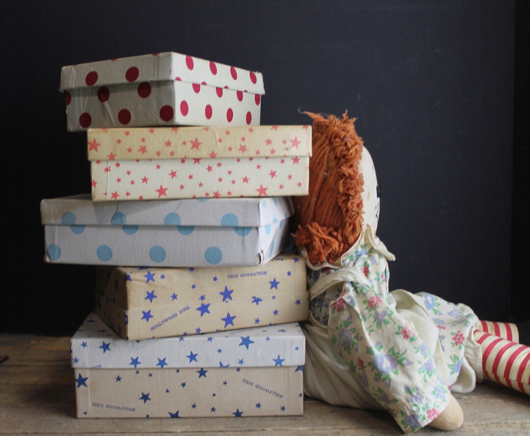 1940s Hollywood and Mayfair Doll Boxes 5 Stars and Polka Dot Boxes - Etsy