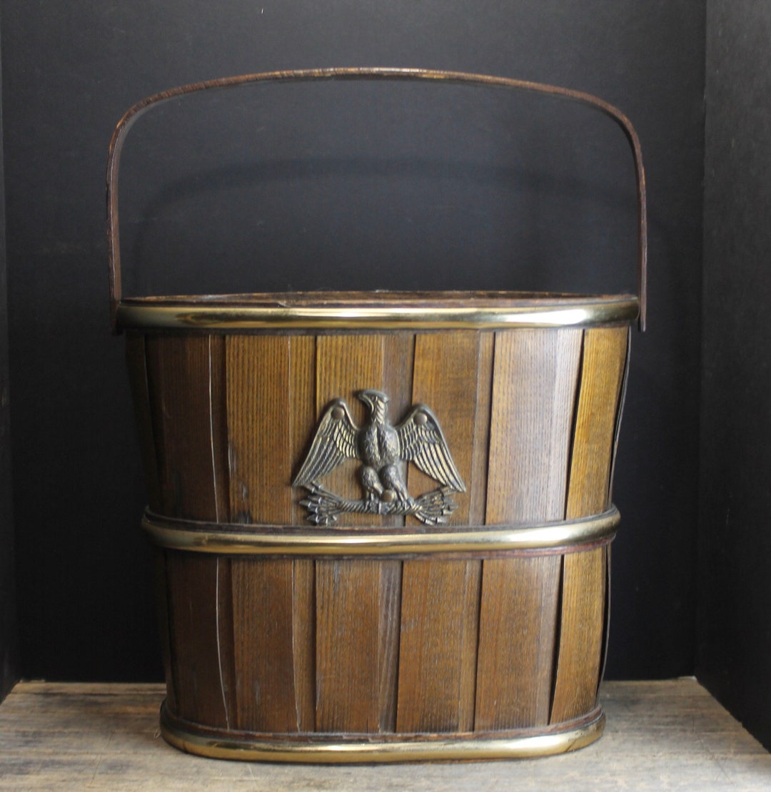 Vintage Wood Waste Paper Bin Magazine Rack Yarn Basket - Etsy