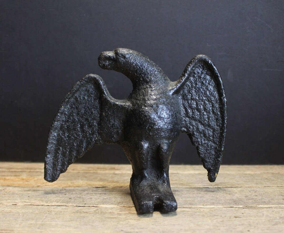 Antique Cast Iron Snow Eagle Black Eagle Roof Guard Snow Bird - Etsy