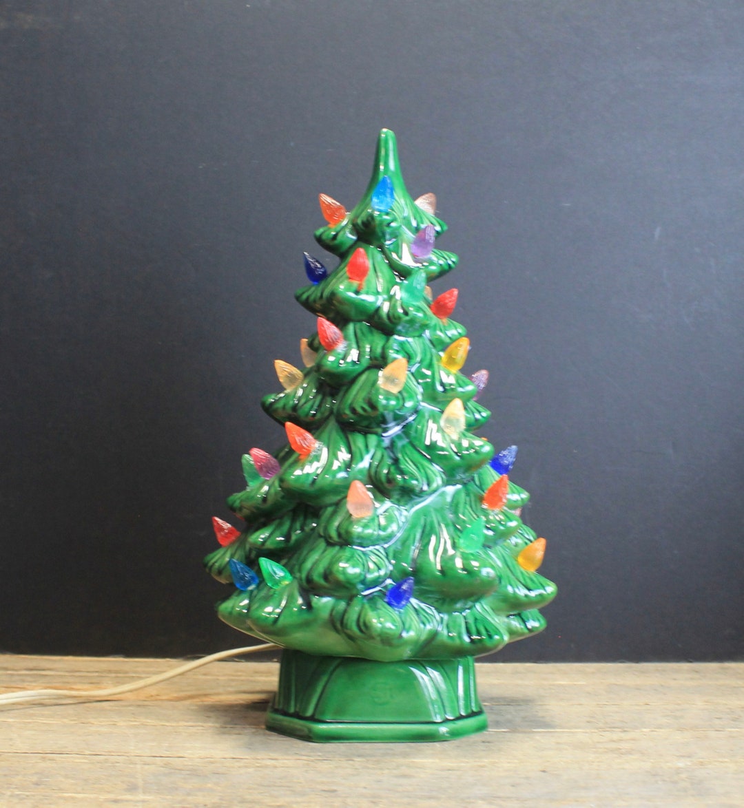 Vintage Lighted Ceramic Christmas Tree 11 Tall Multicolored Lights - Etsy