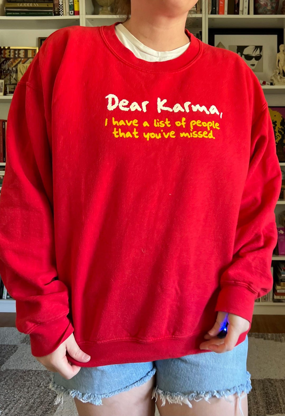 Vintage Dear Karma Sweatshirt: Sarcastic Graphic Gildan Sweater - Etsy