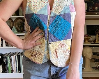 Quilted Patchwork Vest - Etsy