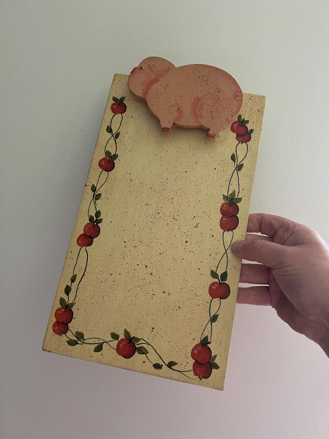 Vintage 1984 Pig and Farmer Country Clipboard / Cottagecore Home Decor ...