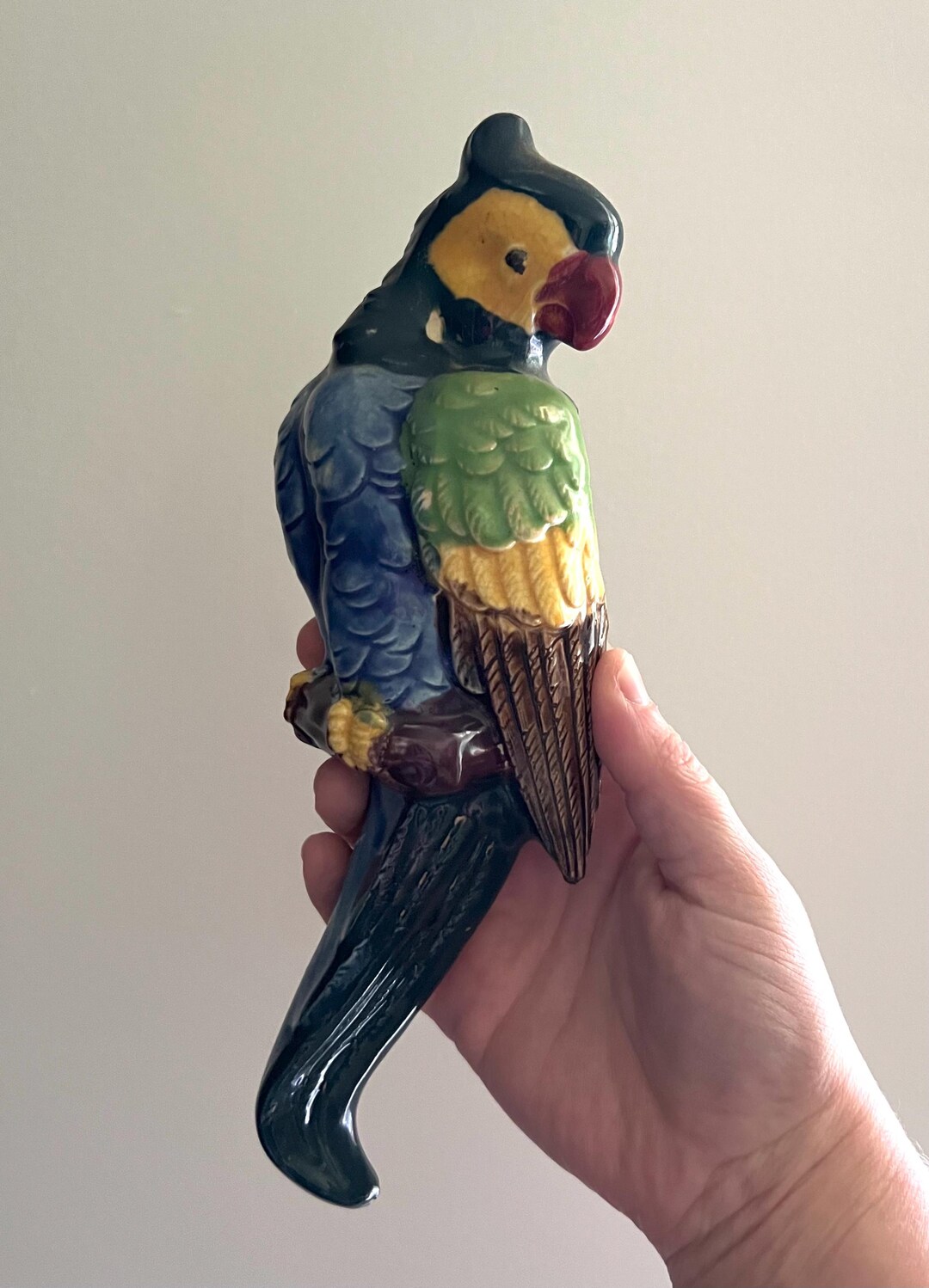 Vintage Ceramic Parrot Parakeet Bird Wall Pocket Planter Vase - Etsy