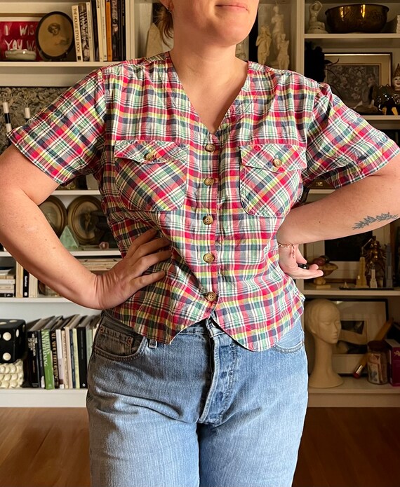 vintage 90s plaid double - Gem