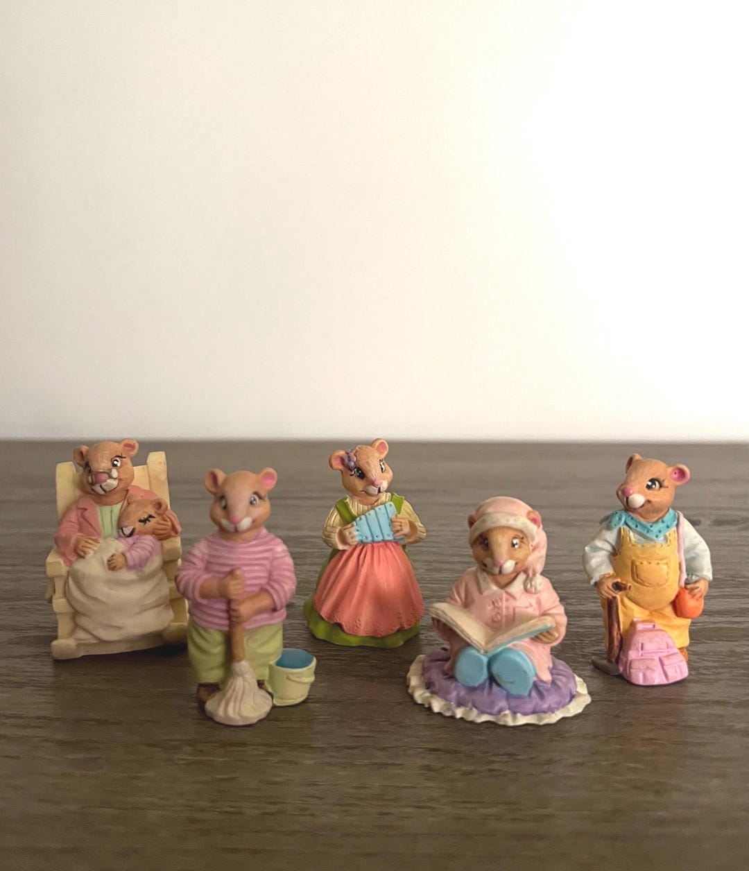 Vintage Set of Five Mice Mouse Resin Figures Figurine - Etsy
