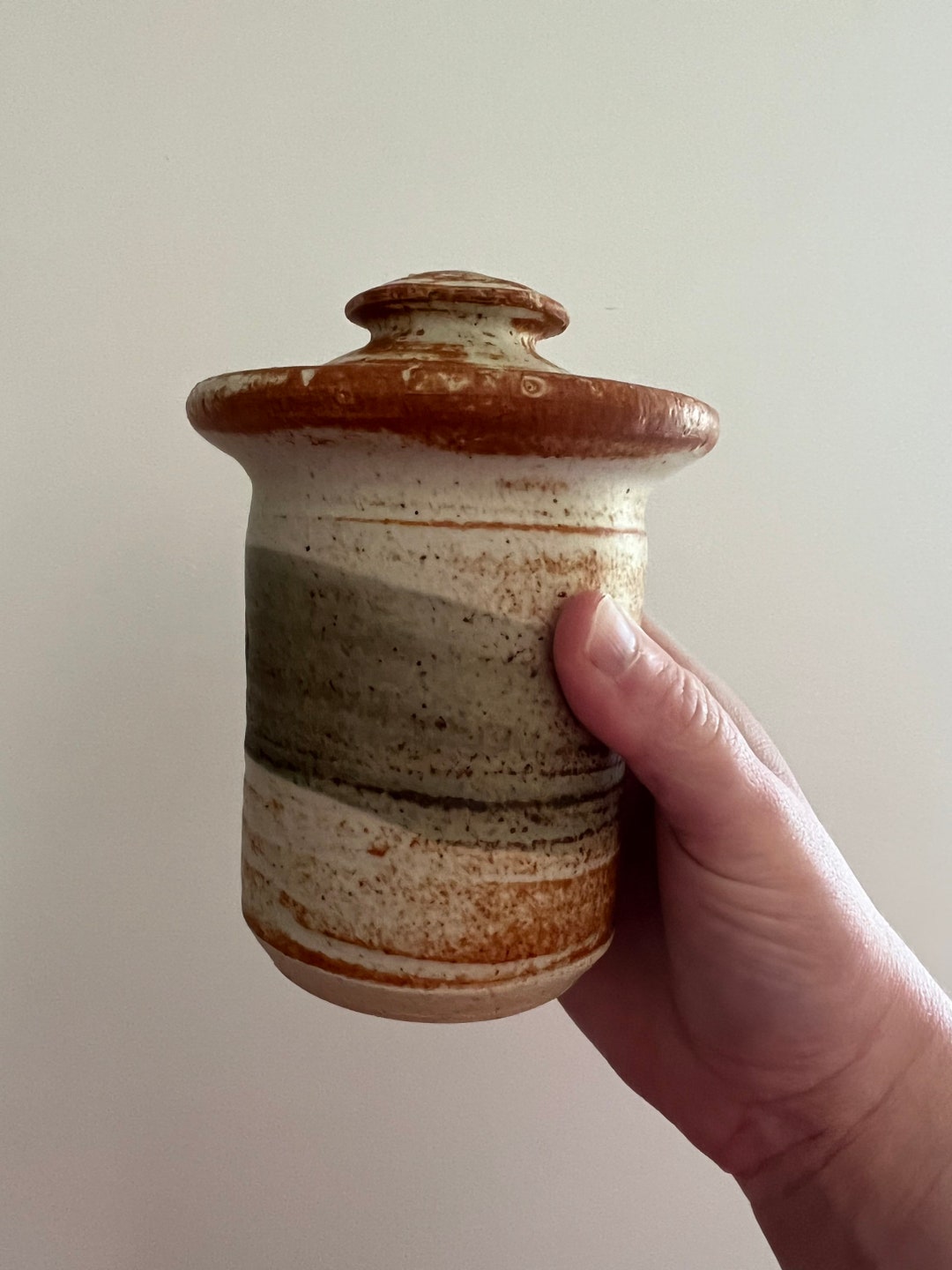 Vintage Ceramic Lidded Studio Pottery Jar Holder - Etsy