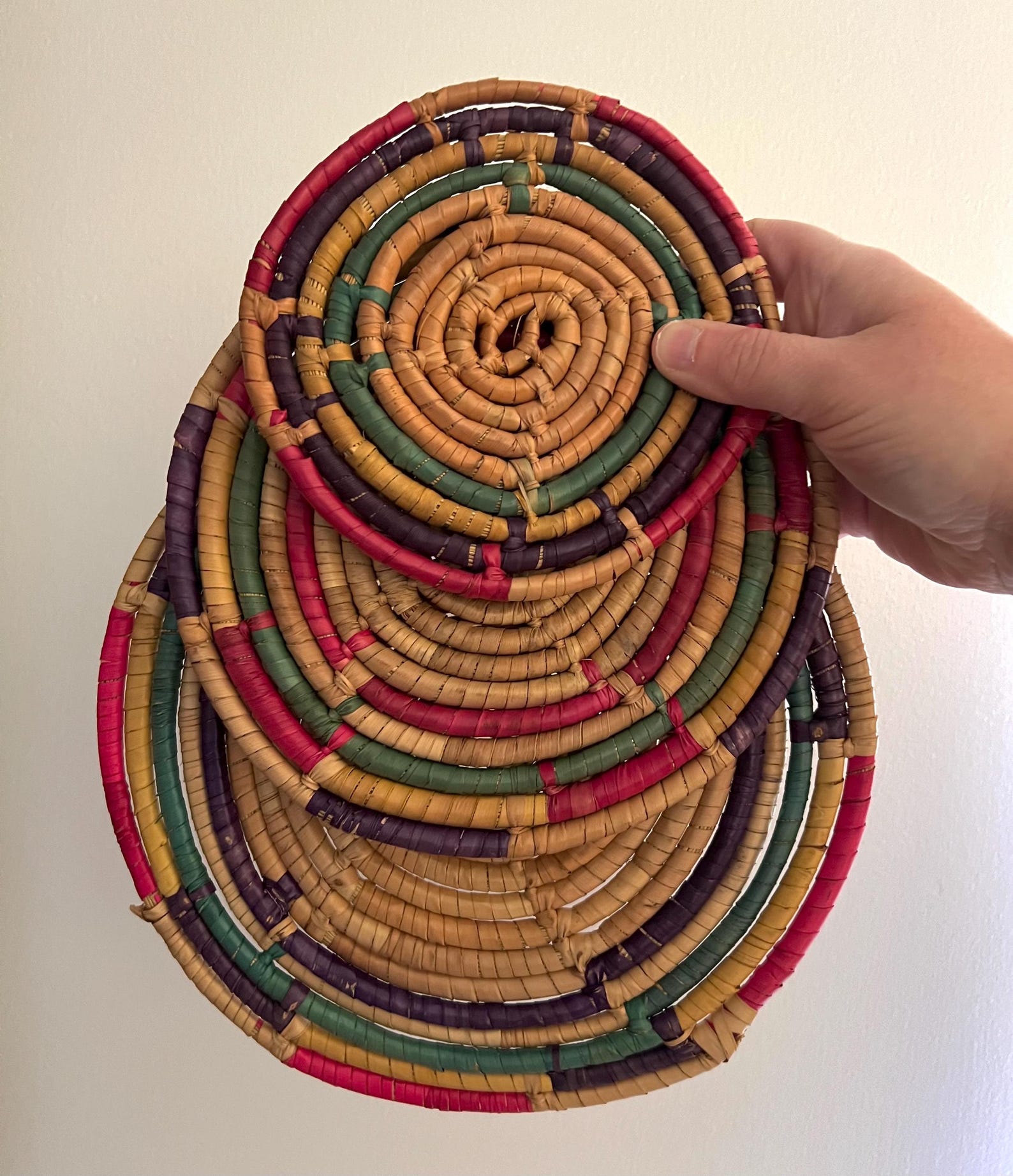 Vintage 1970s Straw Trivets Set of 3 / Round Woven Bohemian Kitchen ...