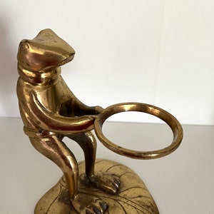 Vintage Brass Frog Display Stand Holder - Etsy